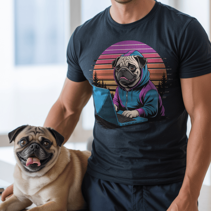 Programmer T-Shirt Hooded pug retro shirt | Developer Clothing Tech ...